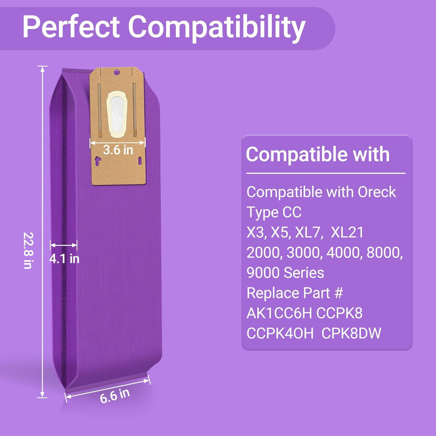 HYTHU-Upgraded Type CC HEPA Upright Vacuum Cleaner Bags Compatible with ...
