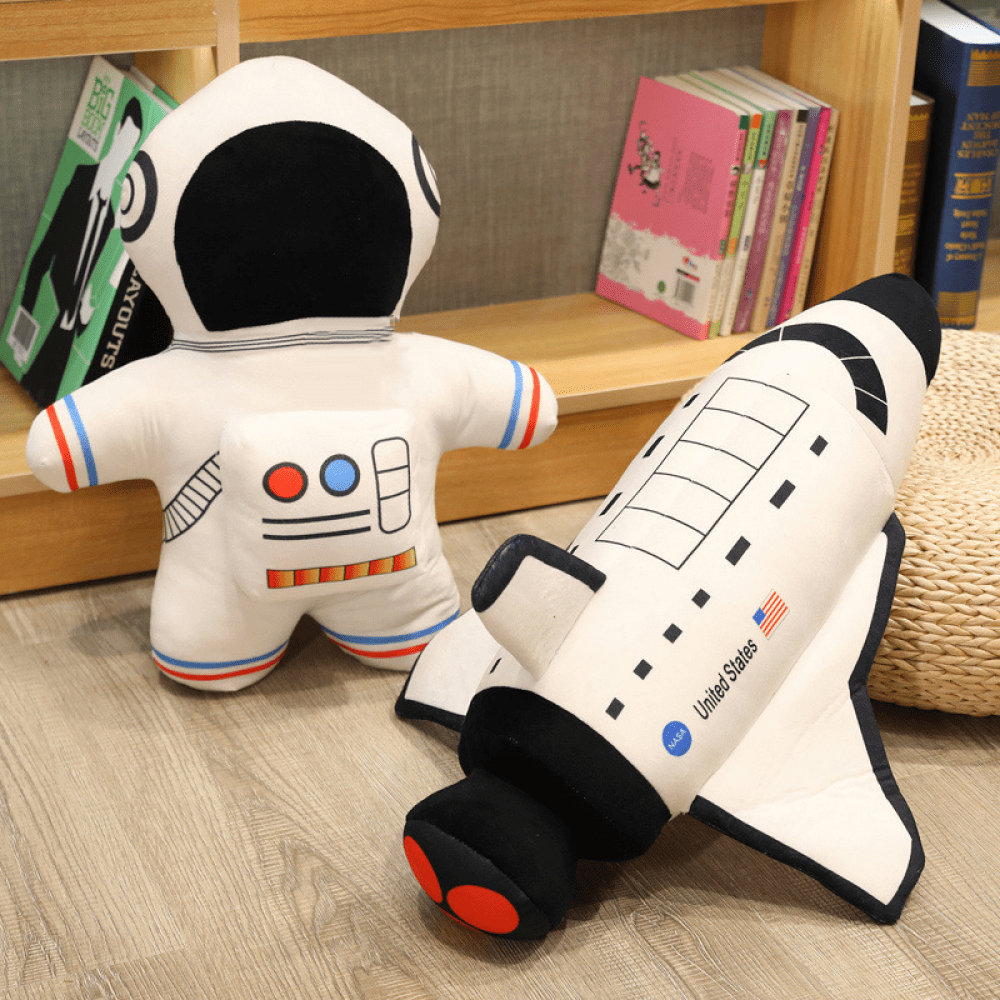 HYTOY Spaceship and Astronaut Plush Gift Pack, White Rocketman Soft ...