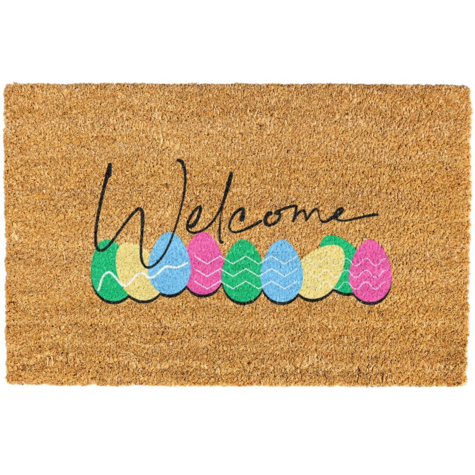 HYUERMEN Easter Welcome-Doormat Outdoor-Entrance - Easter Eggs Non-Slip ...
