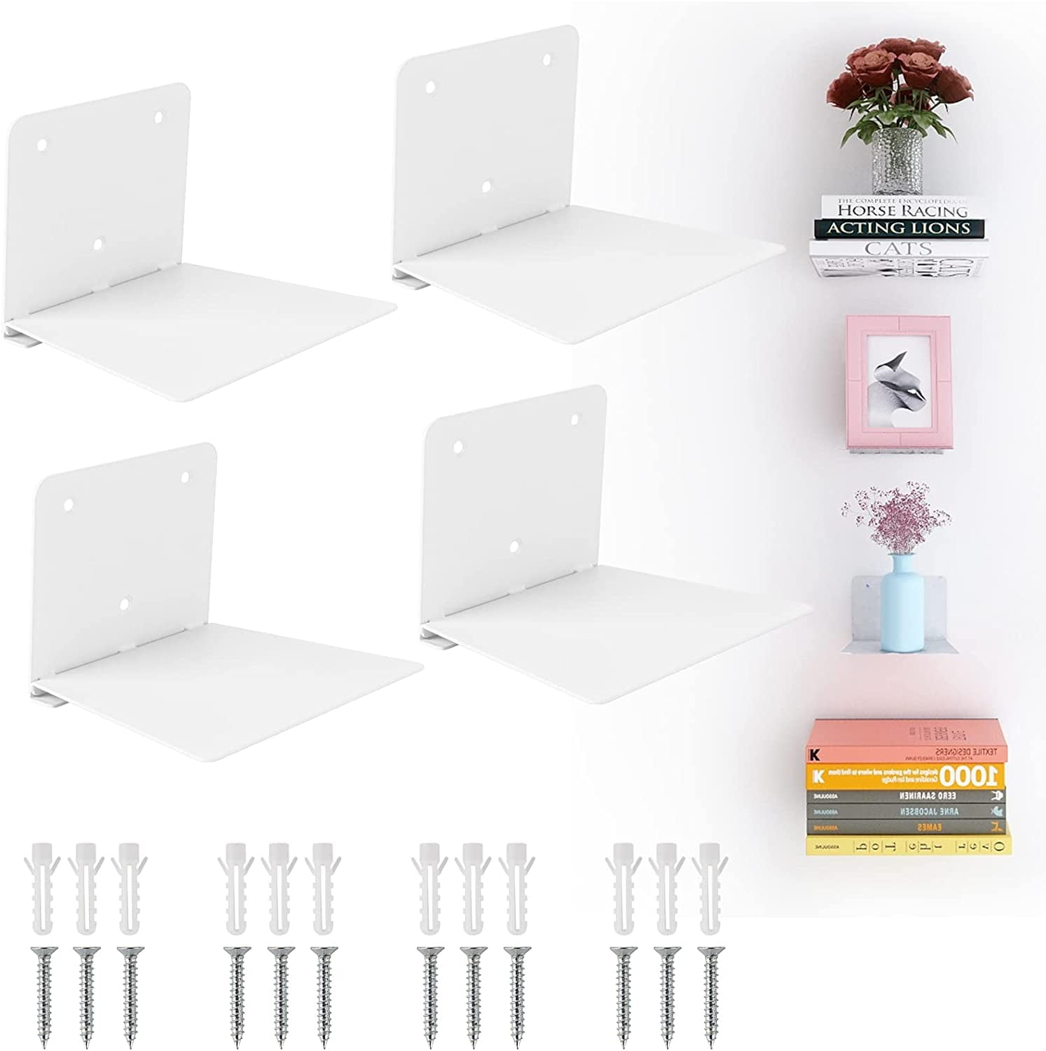 HYUJIRGTGT Floating Book Shelves for Wall Wall Mounted Invisible ...