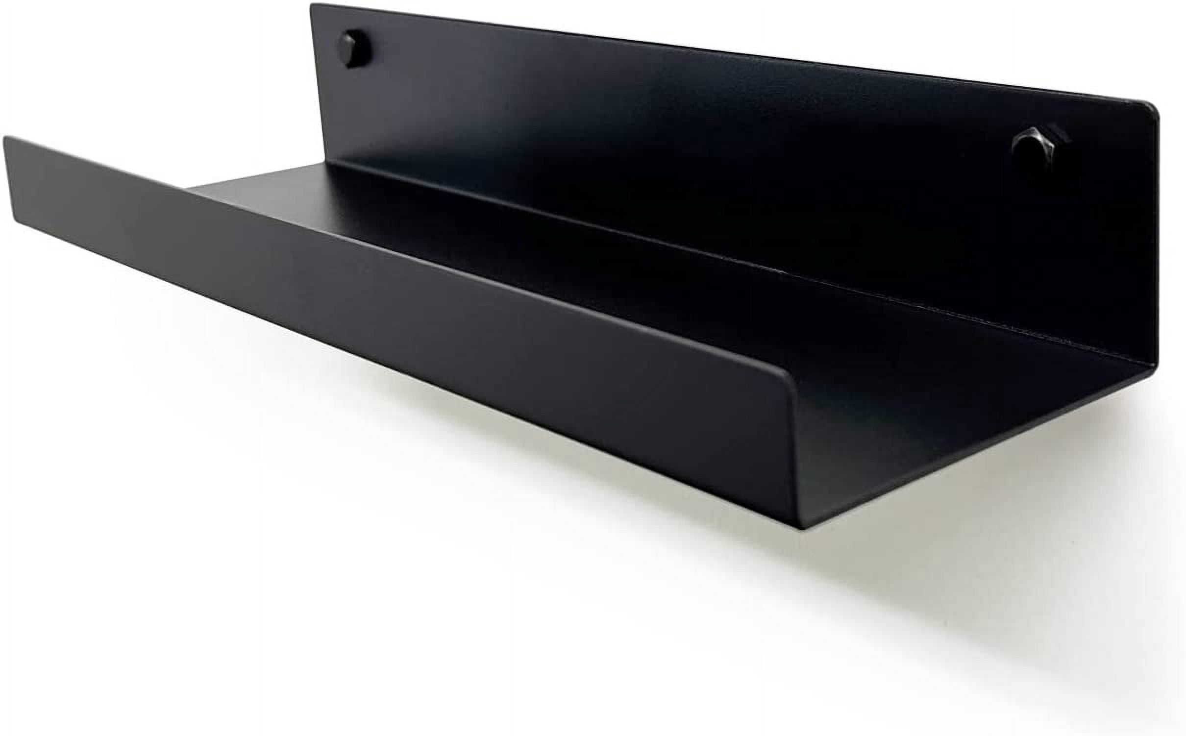 HYUJIRGTGT Floating Display Shelf - Wall Mounted - Metal Channel Black ...