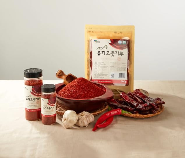 HYUNJAE FARM Organic Korean Red Pepper Flakes, Fine Cut Gochugaru for ...