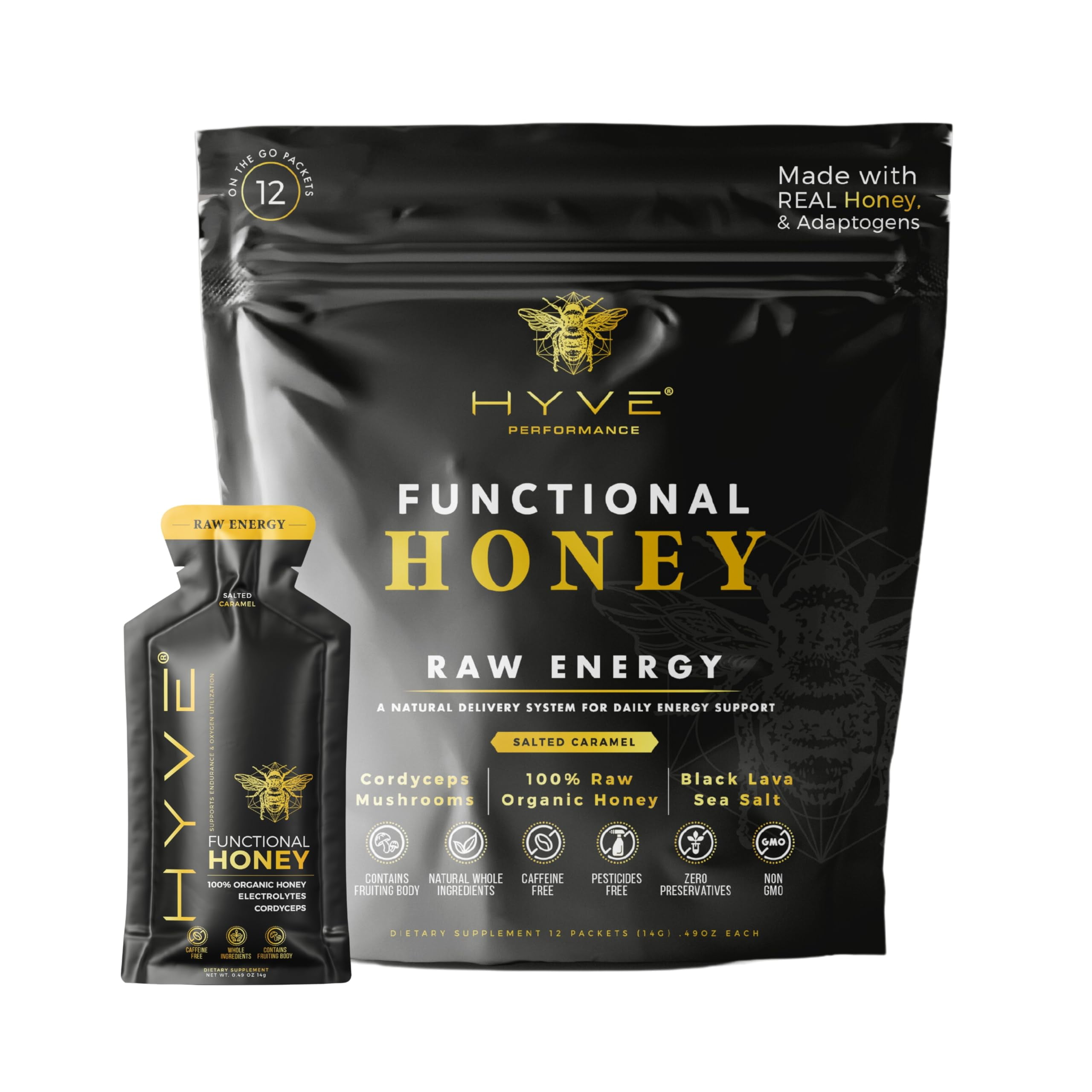 HYVE Functional Pre-workout Honey BDF32 - Raw Energy Sachets with ...