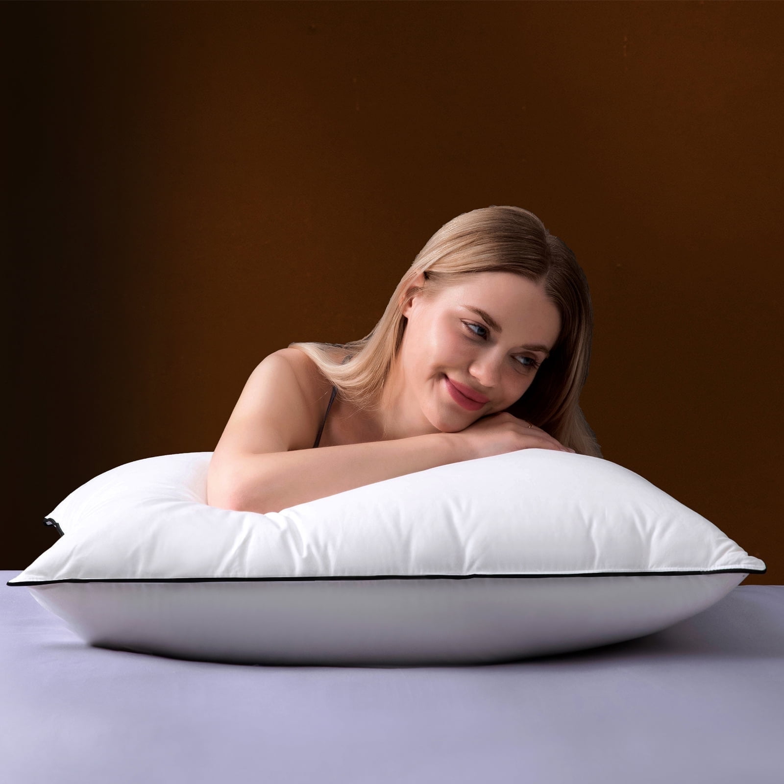 HYVIF Luxury White Goose Down Pillows, King Size Bed Pillows , 460 ...