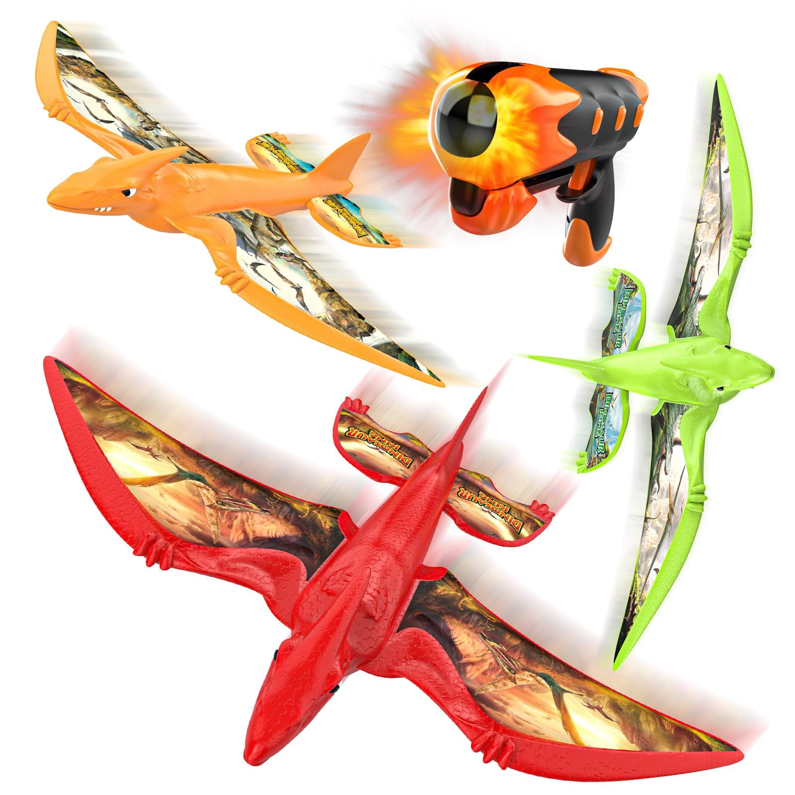 HYY 3 Pack Airplane Launcher Toy, 12.6" Foam Glider Led Plane, 2 Flight ...