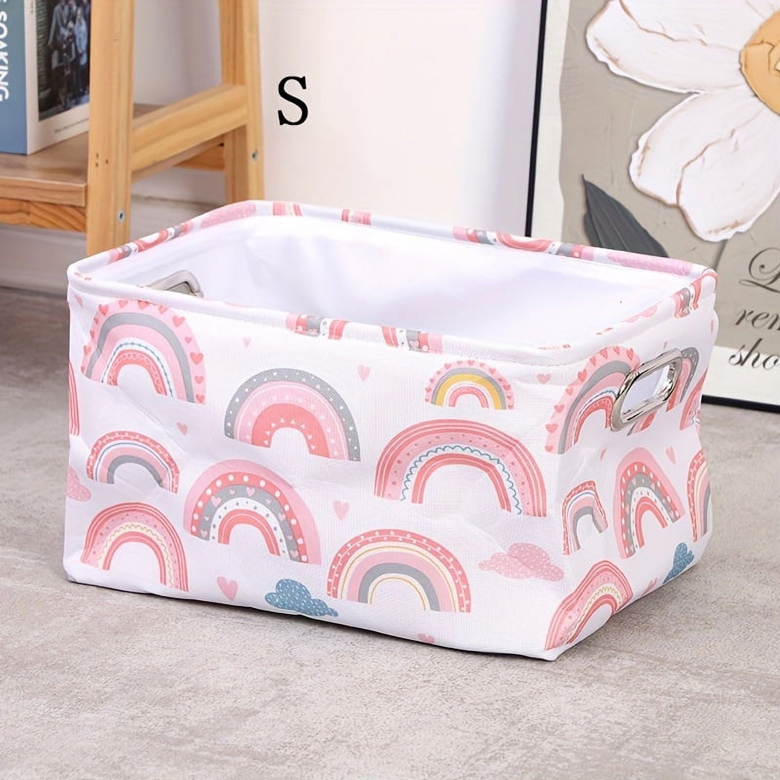 HYYANGUWENTI Canvas Bins With Cute Design Handles Multi-functional and ...