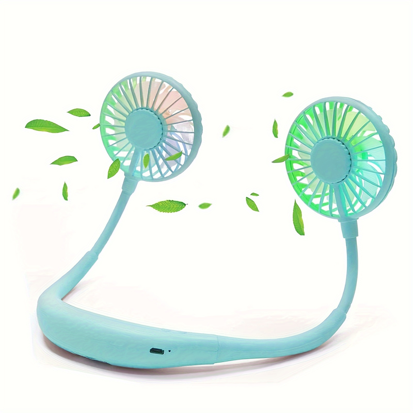 HYYANGUWENTI Color-Changing LED Portable Neck Fan with Strong Airflow ...