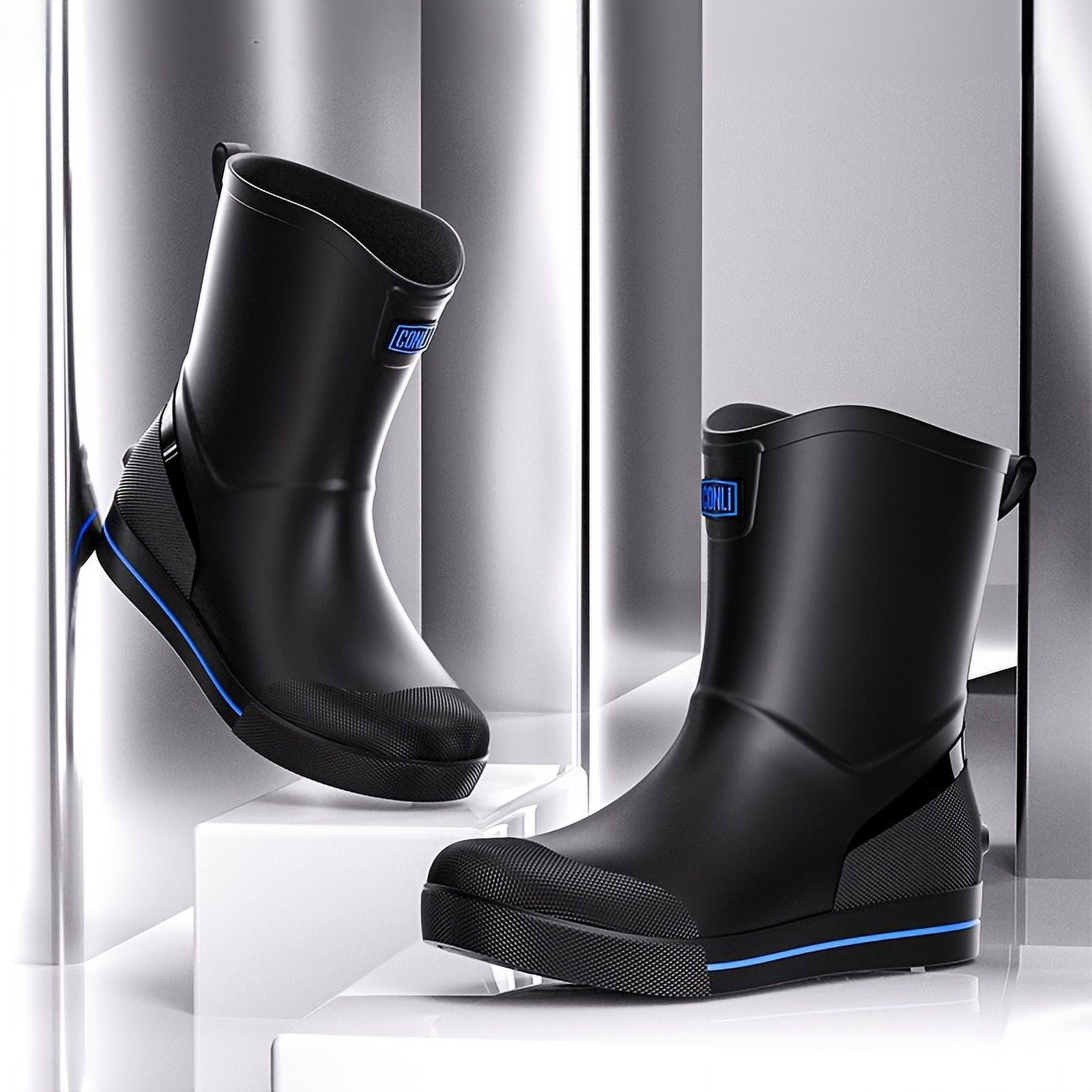 HYYANGUWENTI Durable Men‘s Low Top Solid Water Boots for Outdoor ...