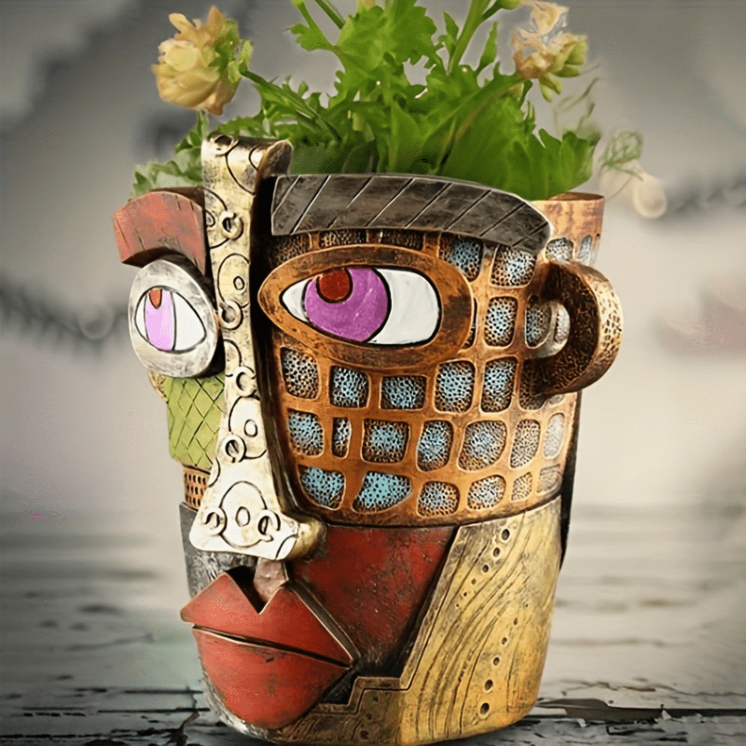 HYYANGUWENTI Large Rust-Resistant Picasso-Inspired Abstract Face ...