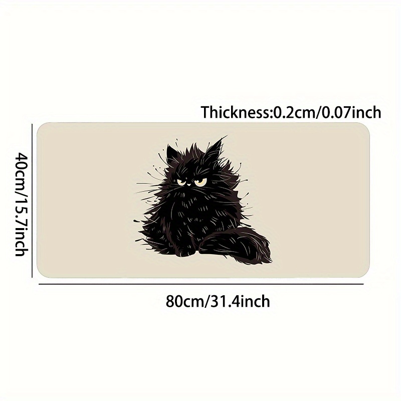 HYYANGUWENTI Non-Slip Waterproof Extra-Large Black Cat Gaming Mouse Pad ...