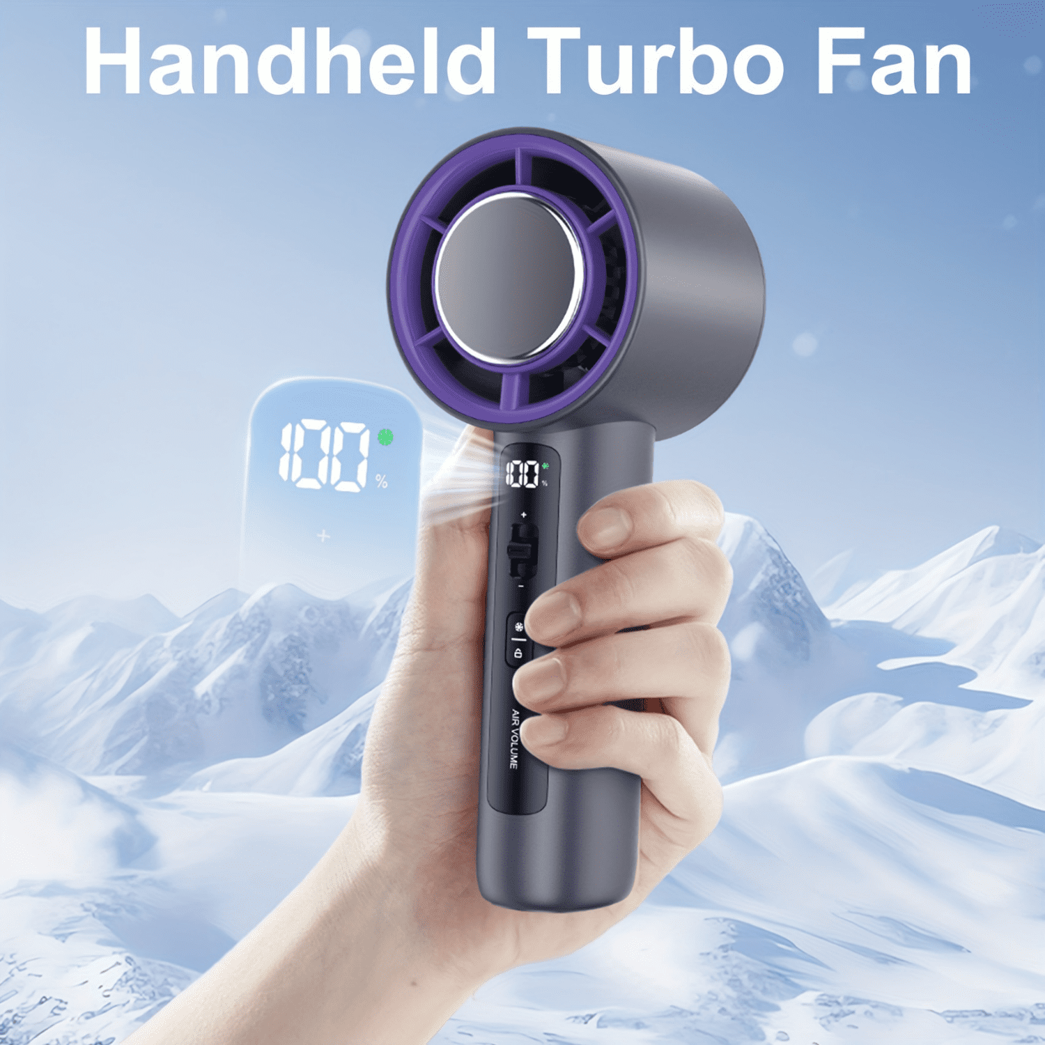 HYYANGUWENTI Ultra-Quiet Portable Handheld Turbo Fan Rechargeable Small ...