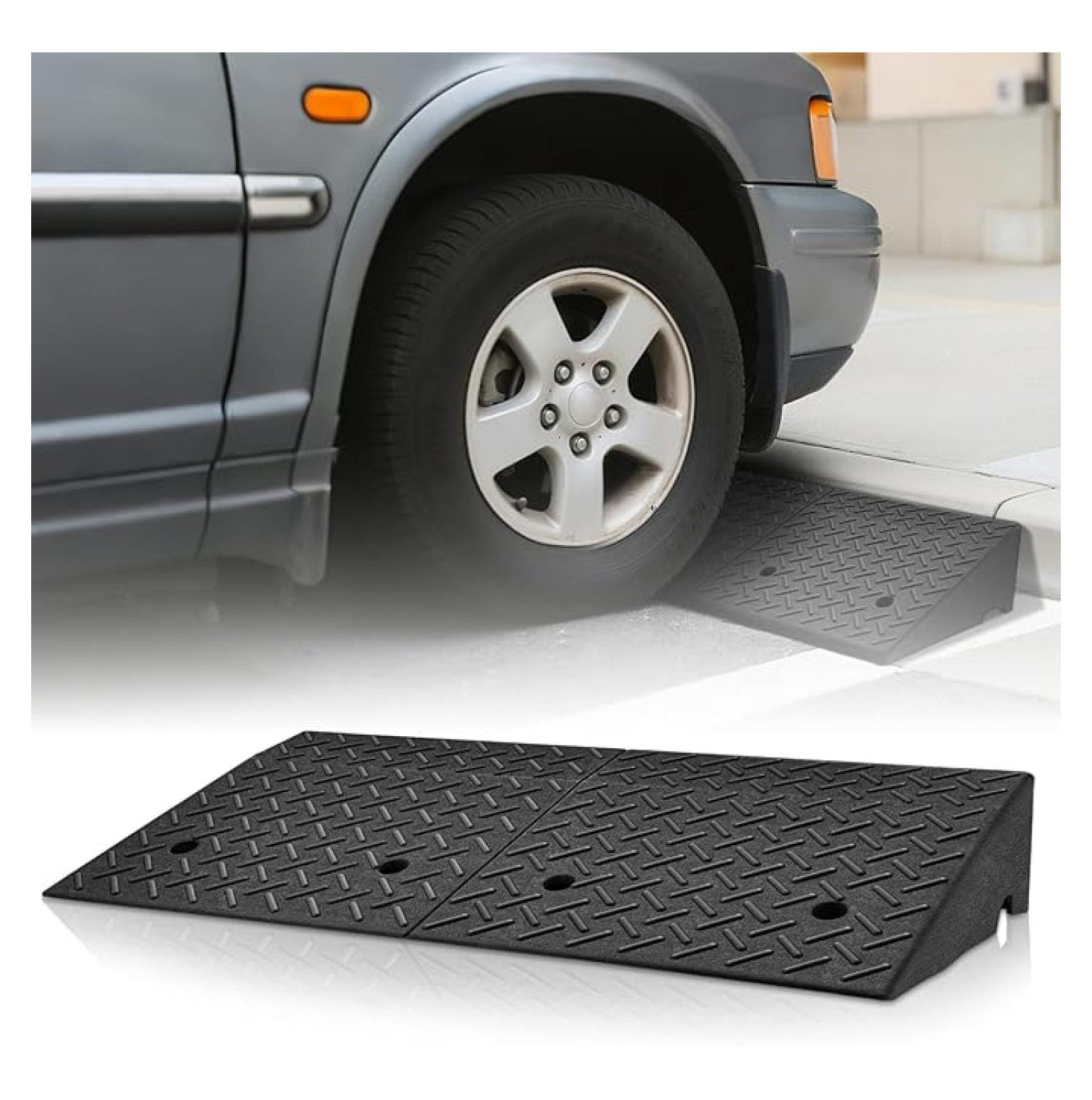HYYOP 6.3" Rubber Threshold Ramp for Doorways, 39" Wide Heavy-Duty Non ...
