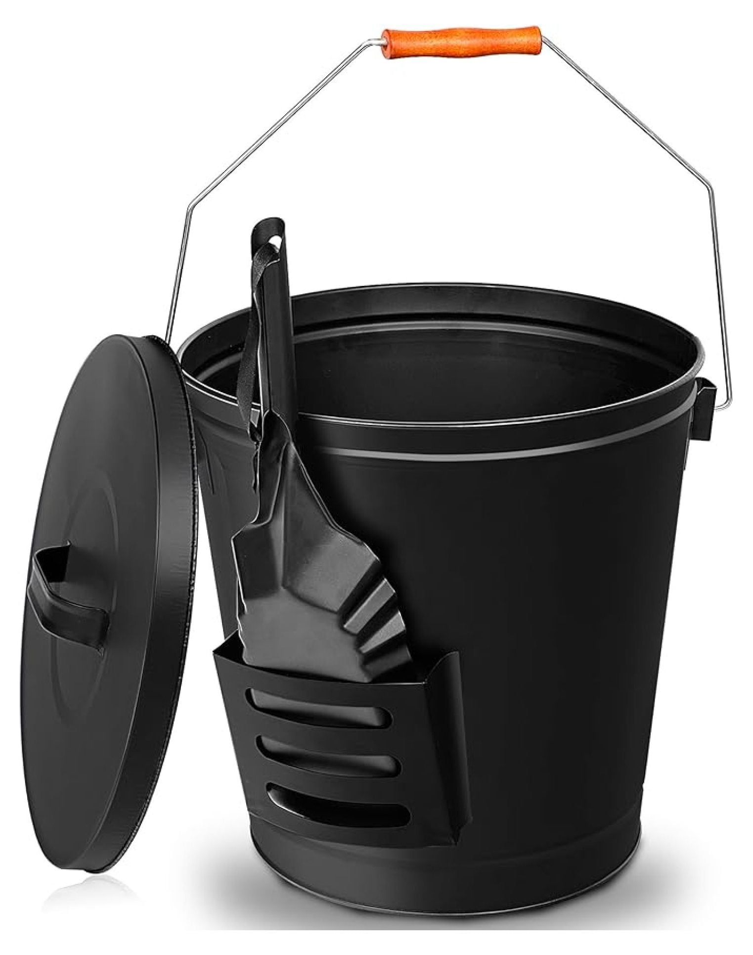 HYYOP Fireplace Ash Bucket with Lid and Shovel - 5.15 Gallon Galvanized ...