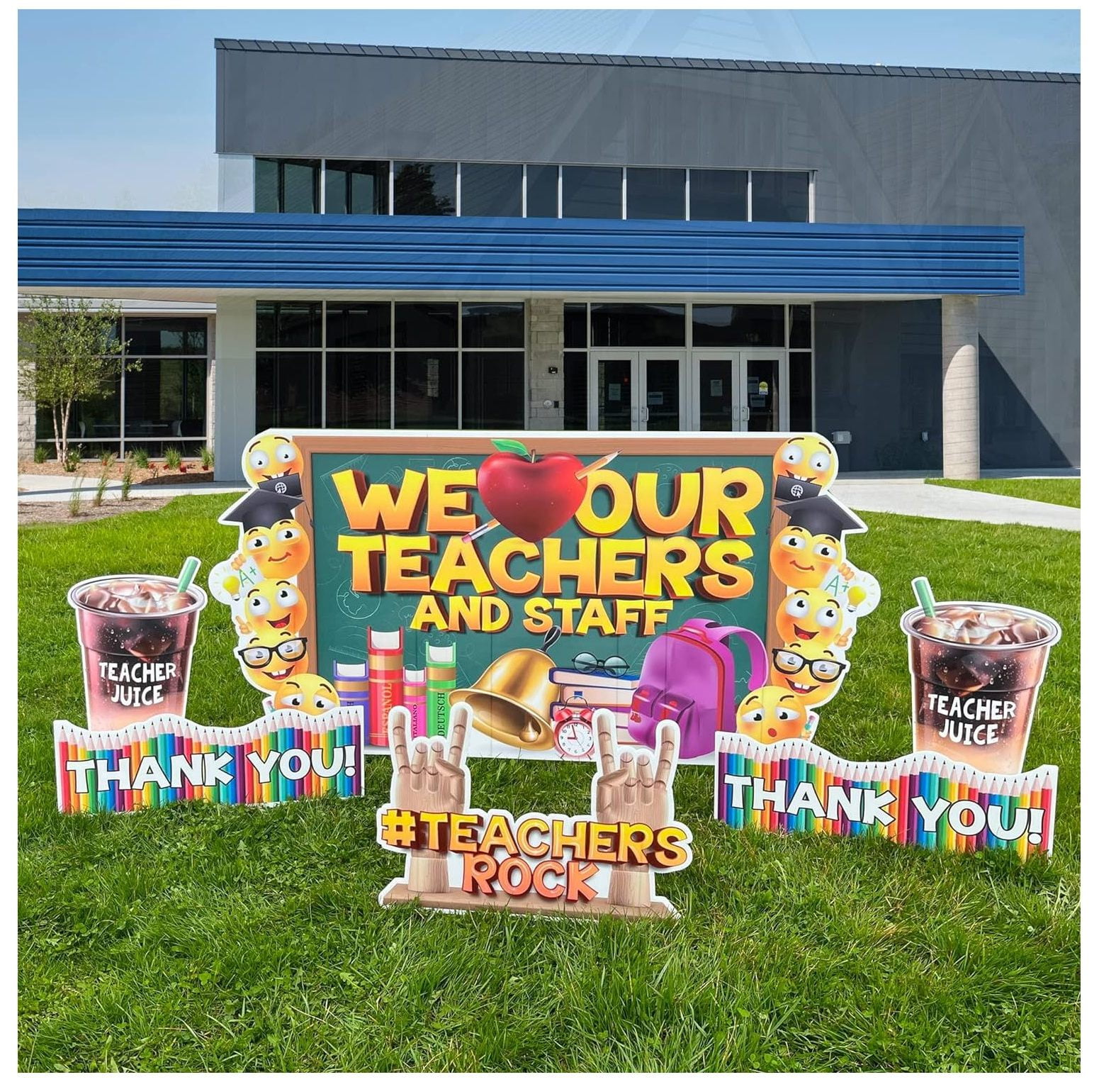 HYYYYH Jumbo Teacher Appreciation Signs We Love Our Teachers And Staff ...
