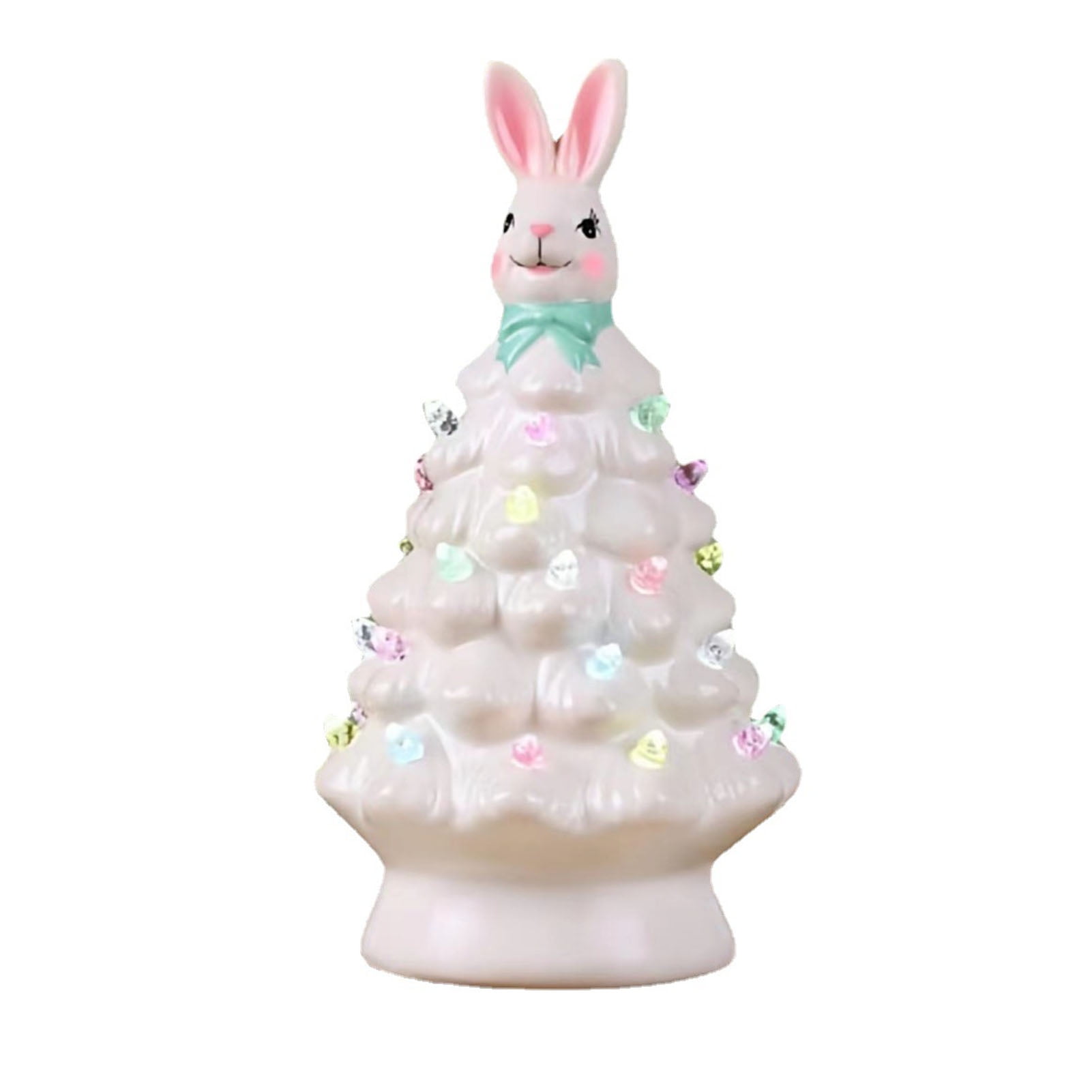 HYmarket LED Light Pink Bunny Tree Statue - Easter Ornament, Battery ...
