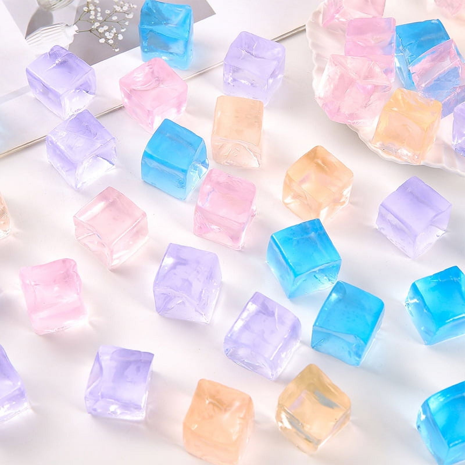 HYwys 20pcs Ice Cube Squishy Toys Transparent Ice Block Fidgets Toys ...