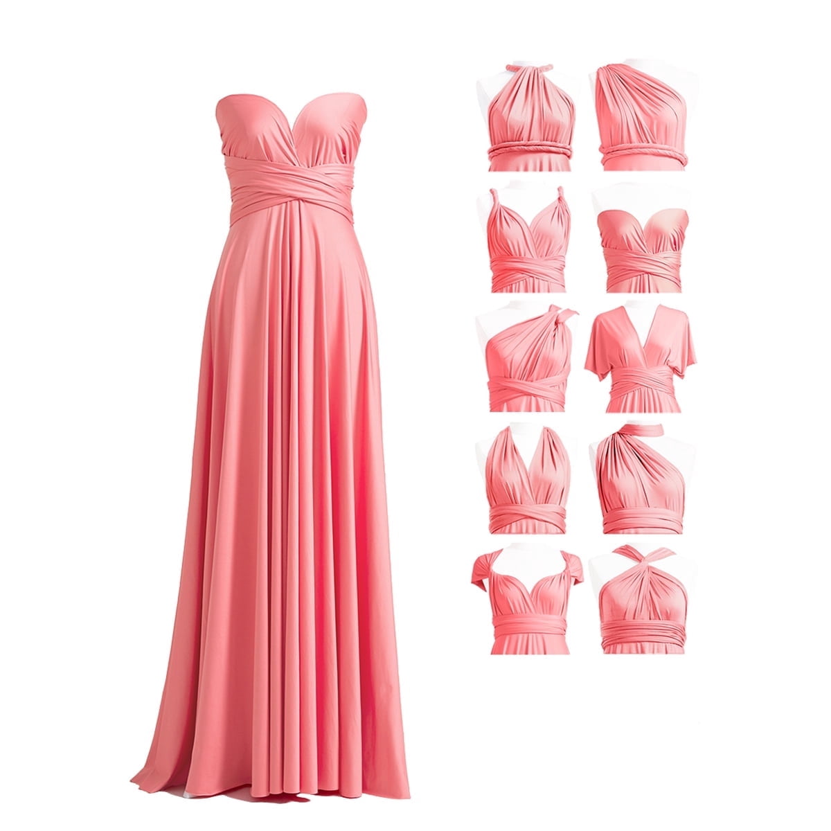 HYwys Infinity Dress with Bandeau Convertible Bridesmaid Dress Long ...
