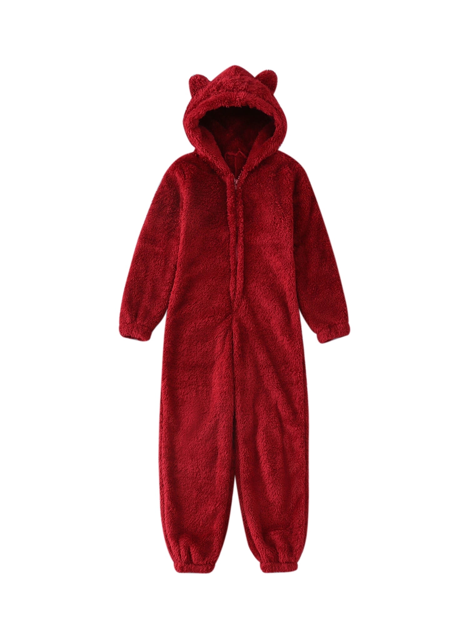 HYwys Kids Girls Boys Fleece Hooded Sherpa Zipper One Piece Fuzzy ...