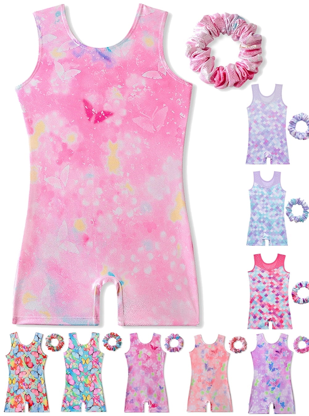 HYwys Leotards for Girls Gymnastics Toddler Biketards Mermaid Butterfly ...