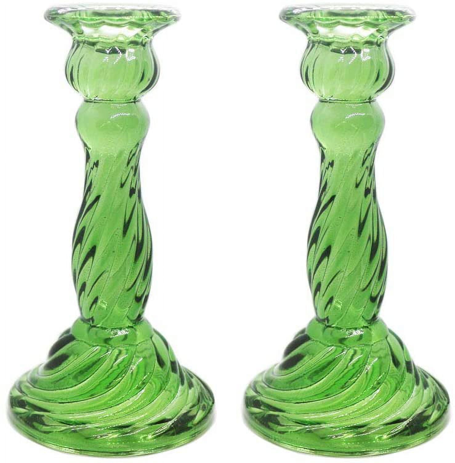 HYwys Vintage Glass Candlesticks Candles Holders Candelabras Wedding ...