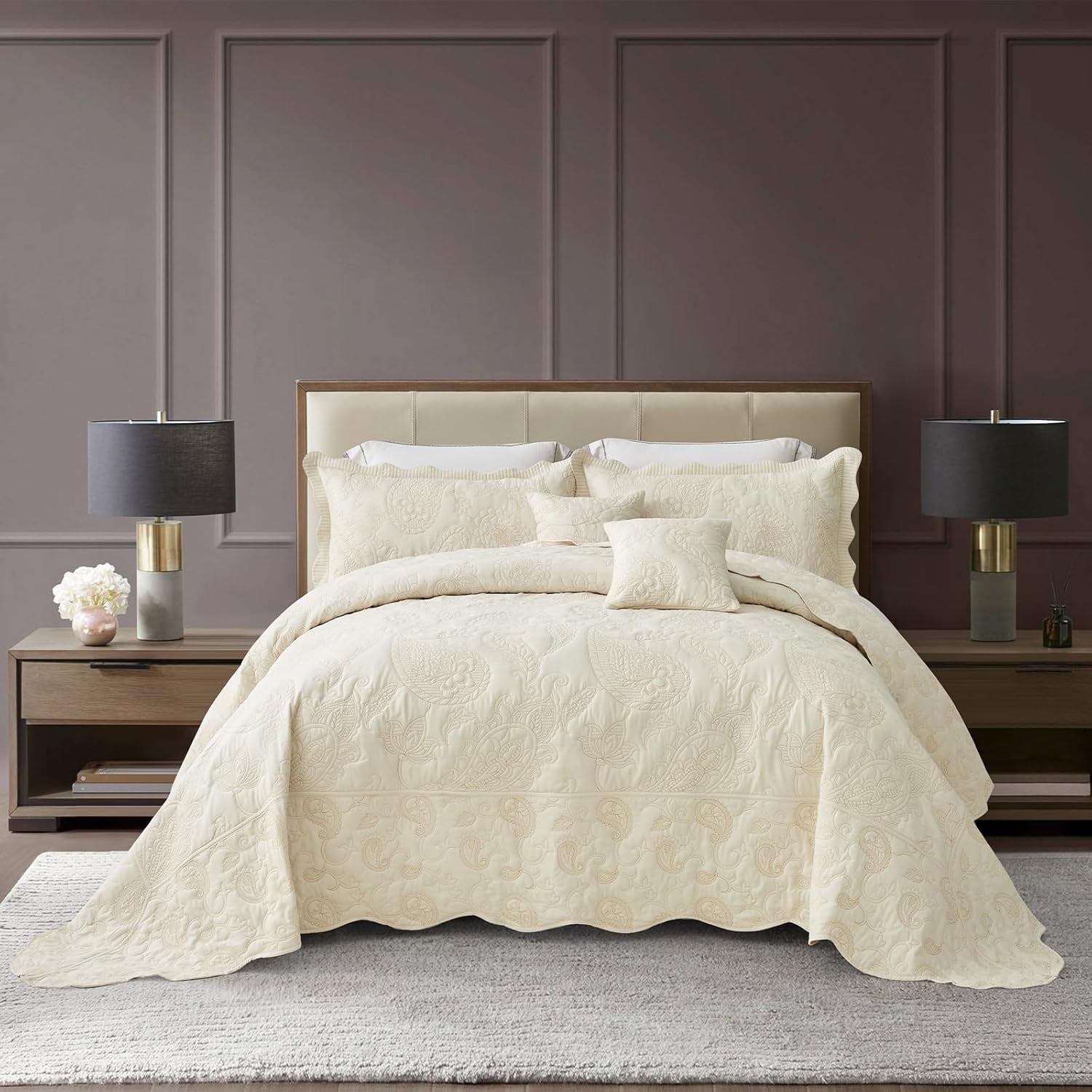HZ & HY Oversized King Bedspread, Quilted Coverlet Bedding Set ...