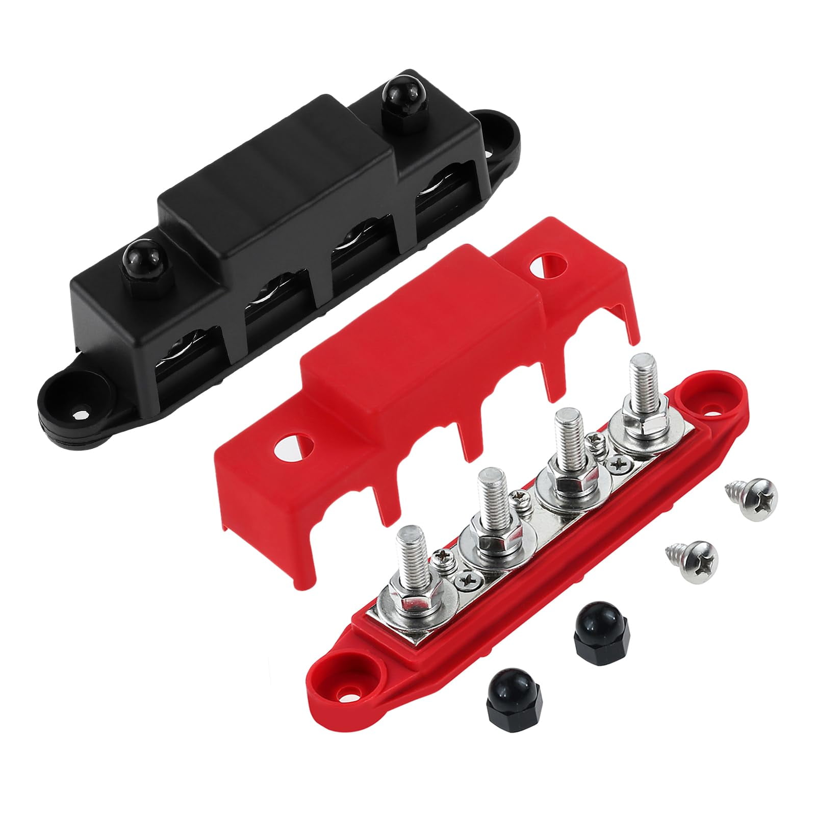 HZ-MONSTAR 5/16" 4 Stud Bus BAR Power Distribution Block, 12V Power ...