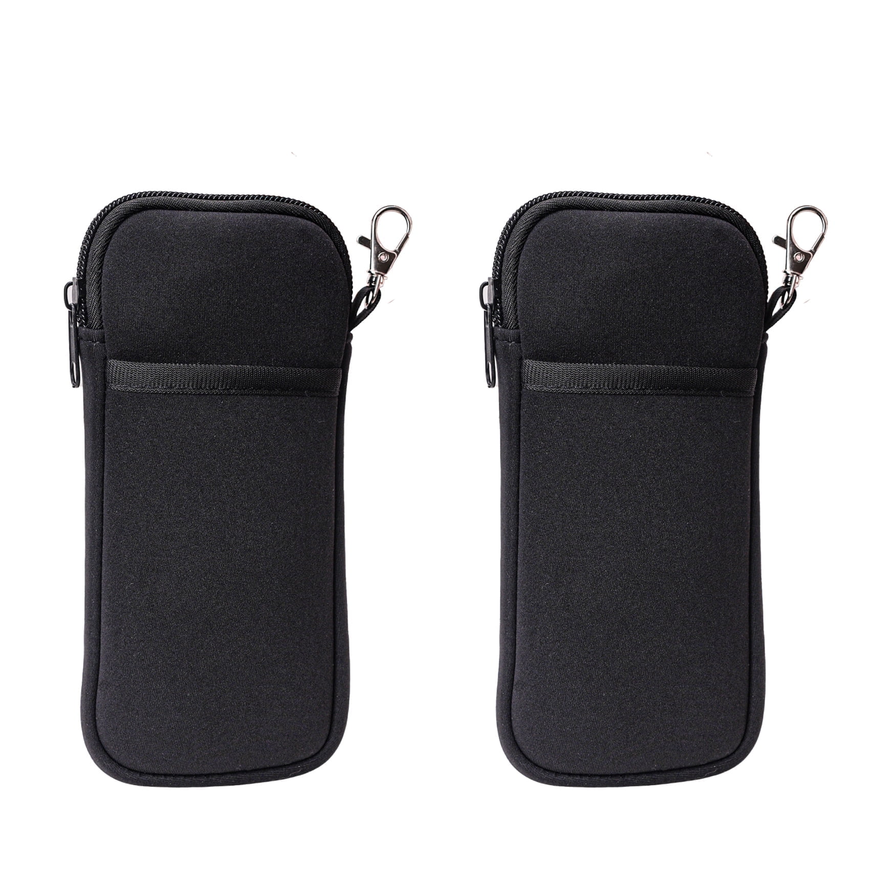 HZCrisp 2 Pack Neoprene Eyeglass Case with Carabiner Hook, Soft Zipper ...