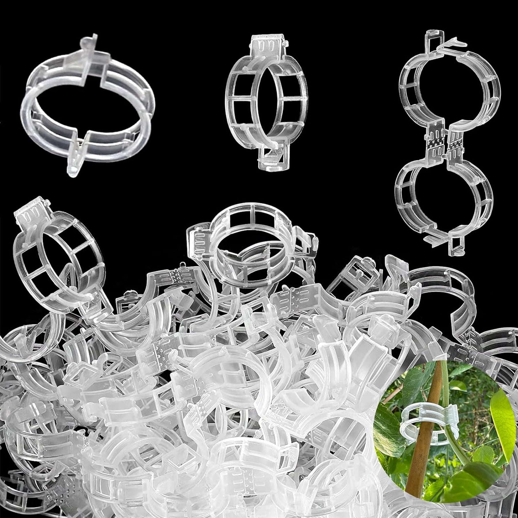 HZCrisp 250PCS Plant Support Clips for Climbing Plants, Reusable ...
