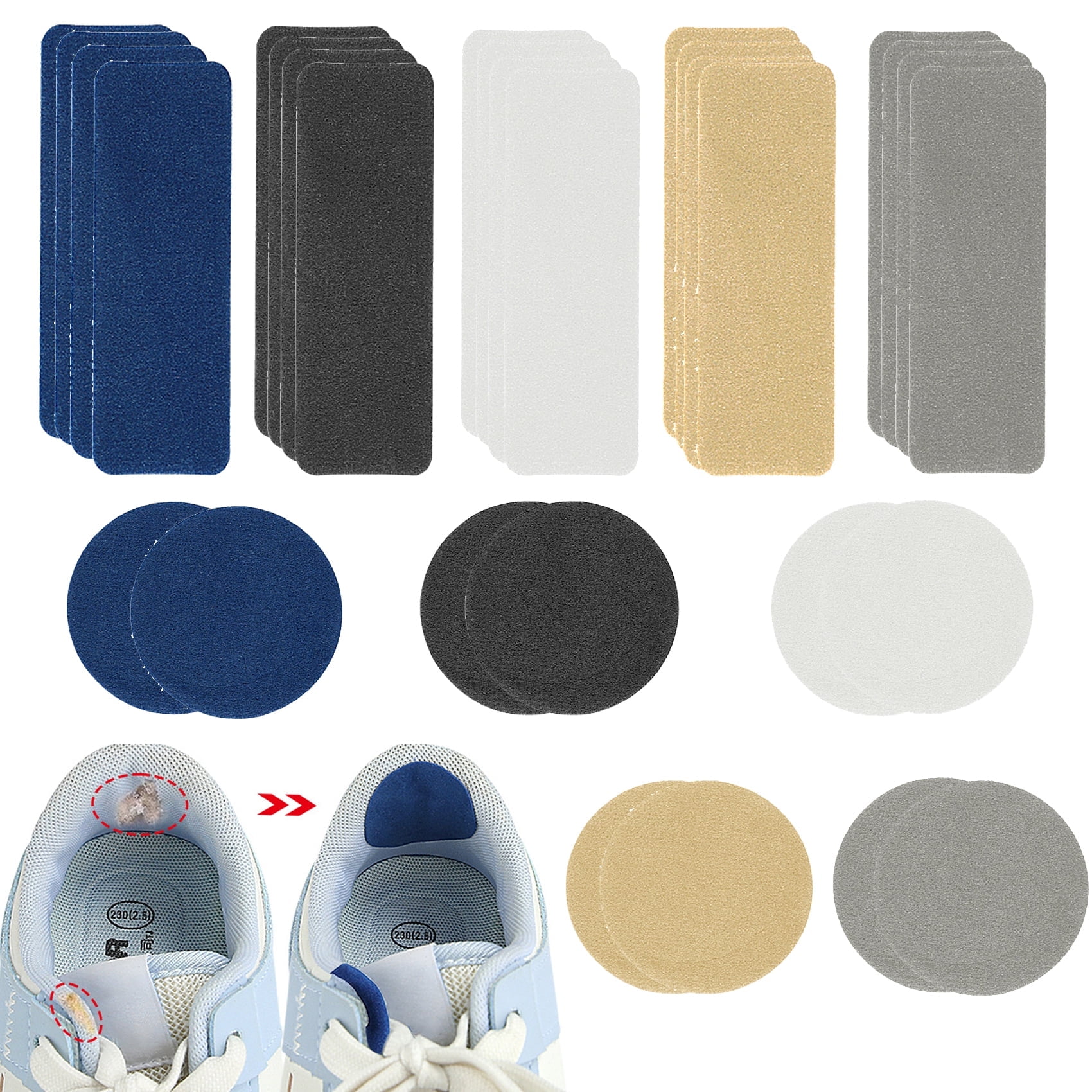 HZCrisp 30-Piece Shoe Heel Repair Patches, Self-Adhesive Rectangular ...