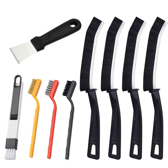 HZCrisp 9PCS Crevice Cleaning Brush Set with Wire Brushes and Scraper ...