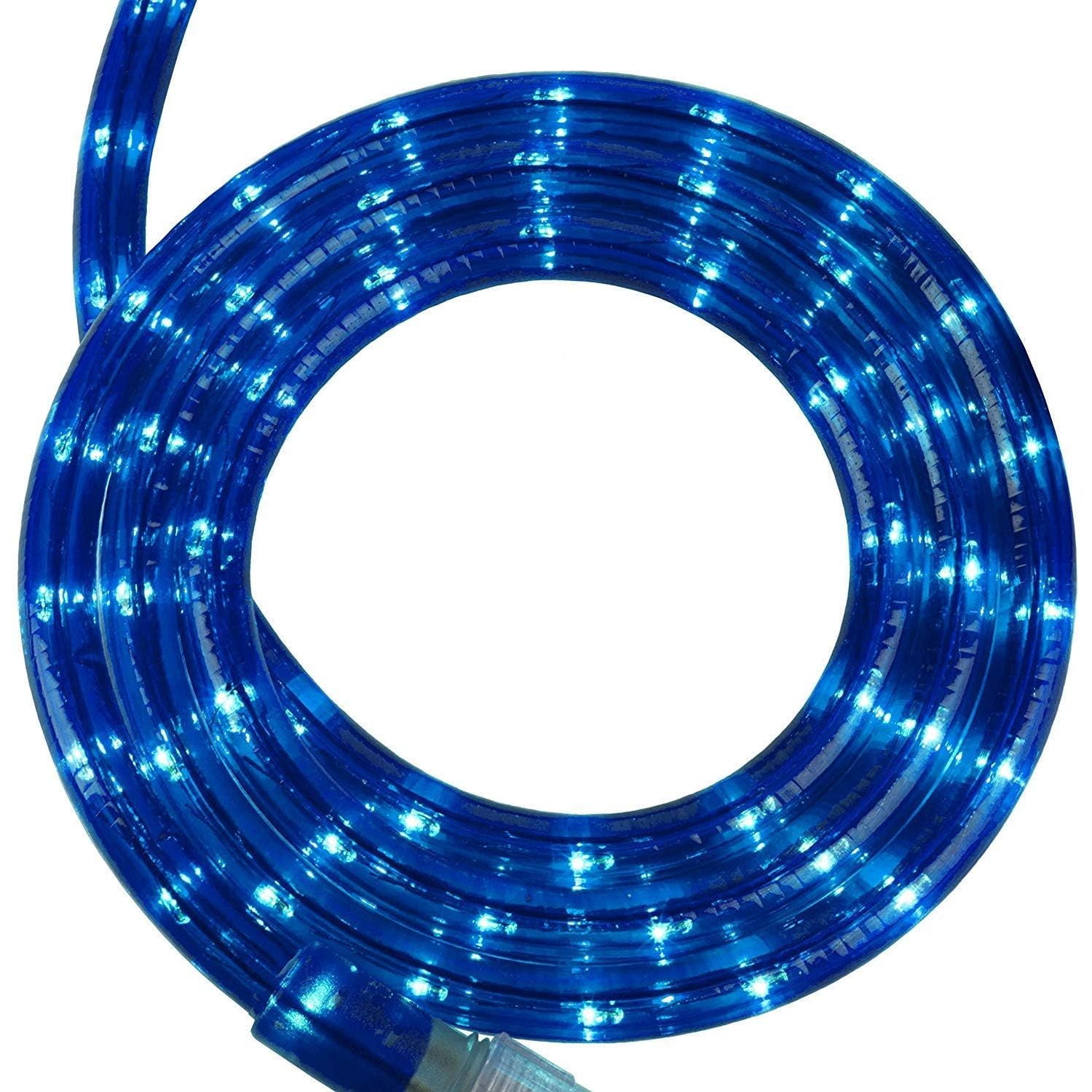 HZJP 18' 216-Bulb Commercial Grade Incandescent Blue Rope Light Kit ...
