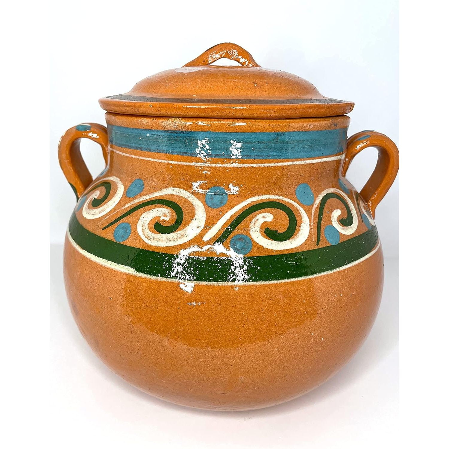 HZJP New Olla de Barro Frijolera w/lid 3 Quarts Canterito Cazuela ...