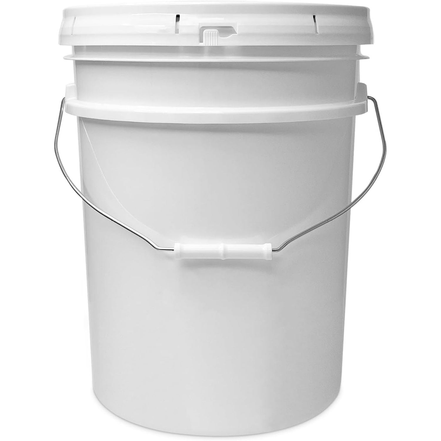 HZJP White 5-Gallon Bucket with Lid | Made in USA | Food Grade | Heavy ...