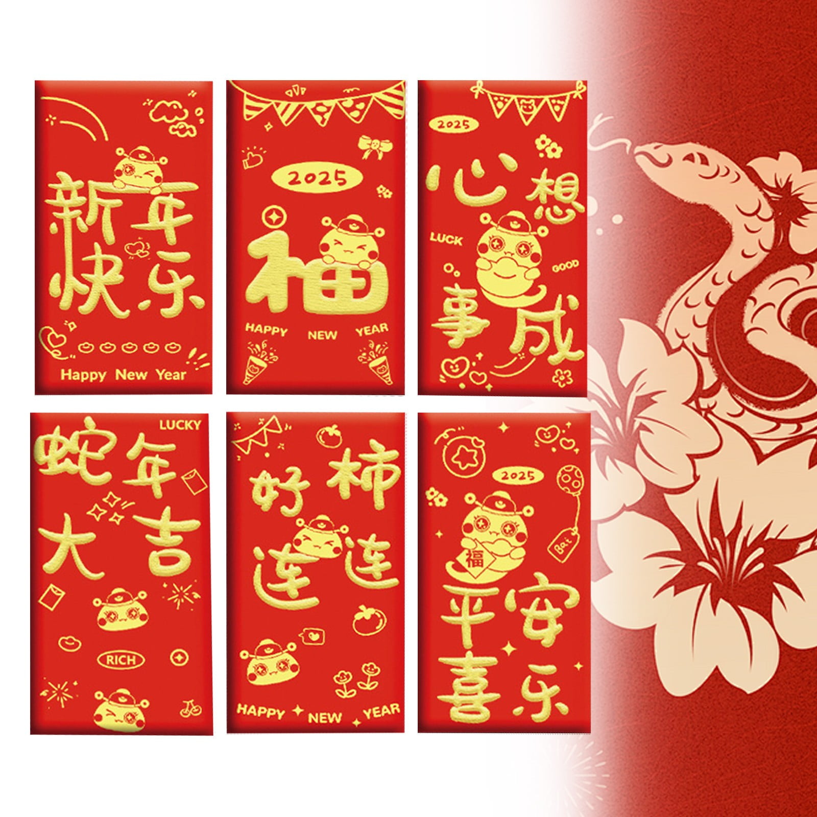 HZJYIJ Clearance! 6PCS Red Envelopes Chinese New Year Envelopes for ...