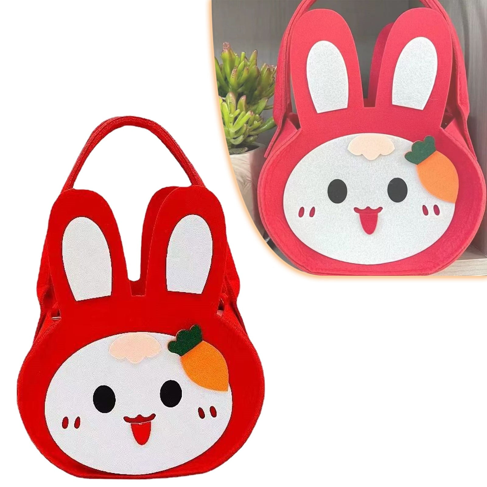 HZJYIJ Clearance! Easter Bunny Basket for Kids, Cute Plush Empty Bucket ...