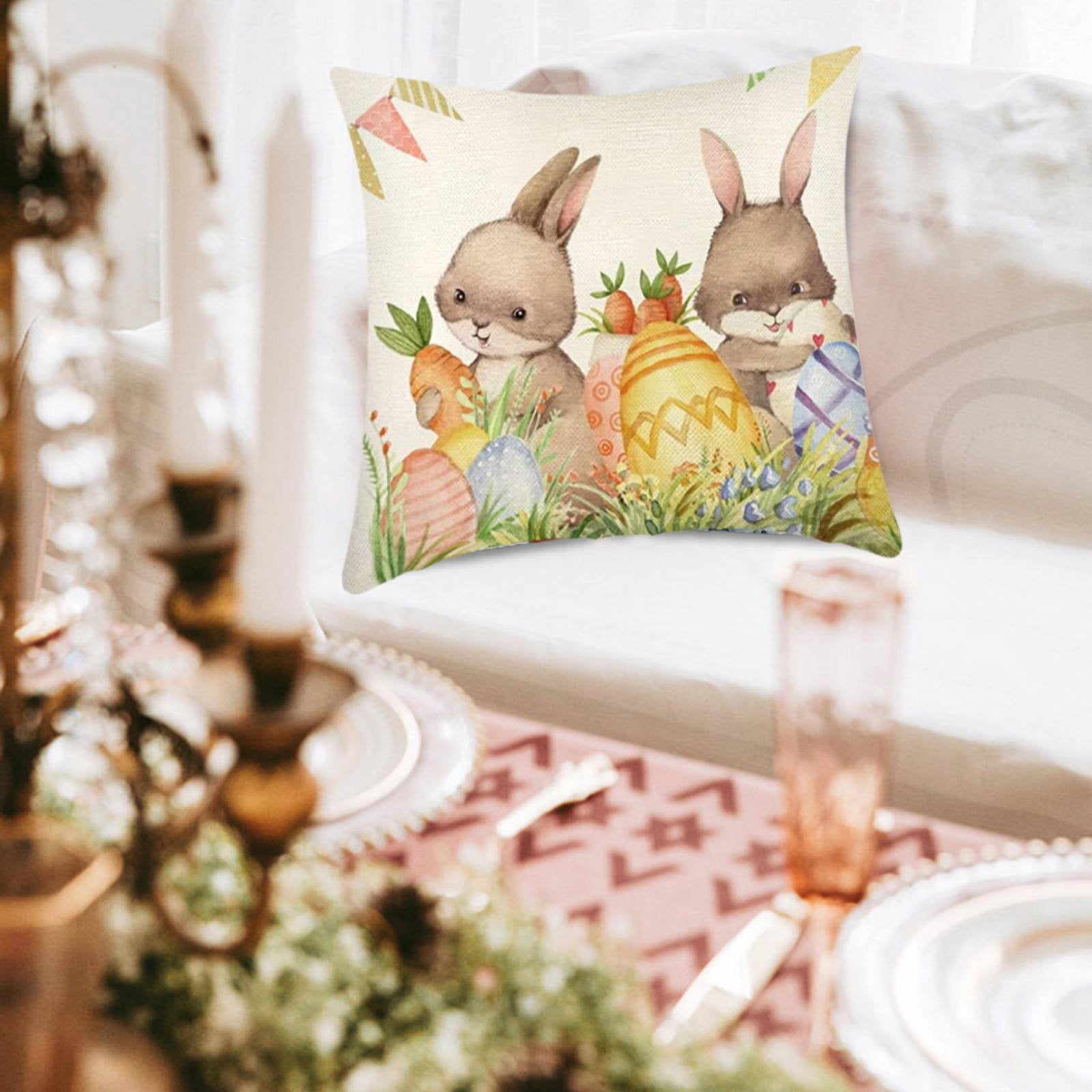 HZJYIJ Clearance! Easter Pillow Bunny Eggs Farmhouse Decorative Throw ...