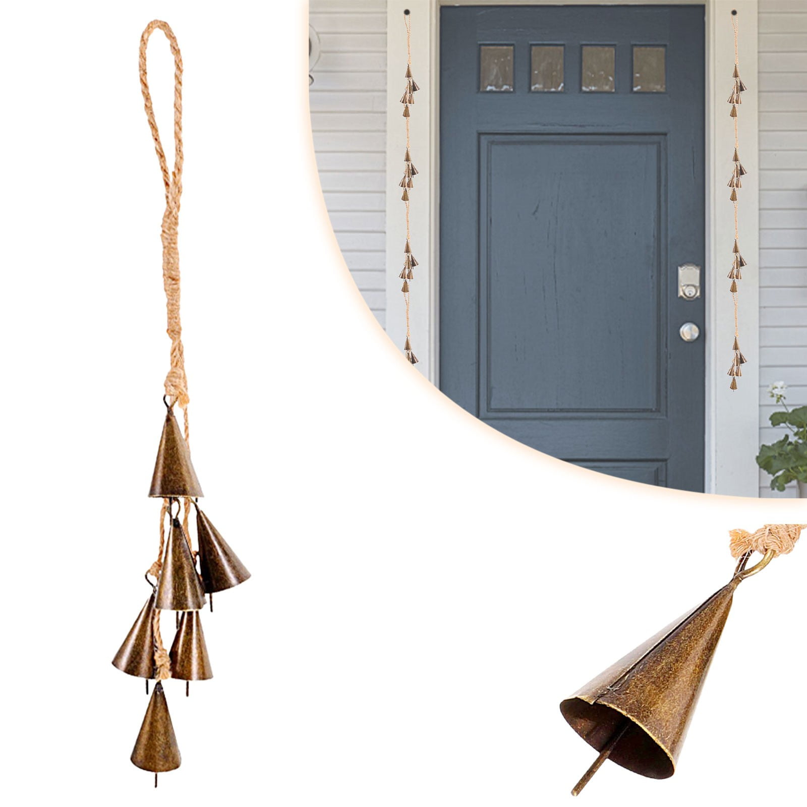 HZJYIJ Flash Deals! Jute Rope Witch Bells for Door Knob, Protection ...