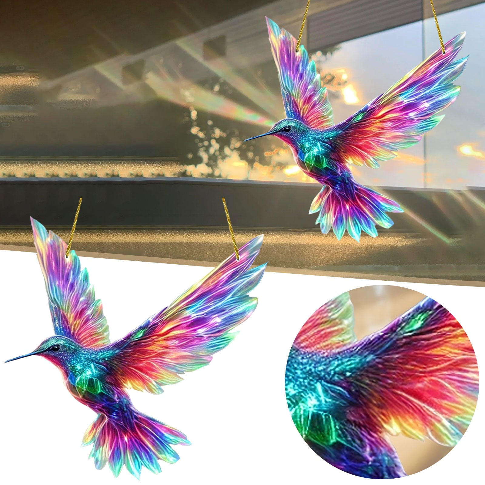HZJYIJ Flash Deals! Suncatcher for Window, Multicolor Hummingbirds ...