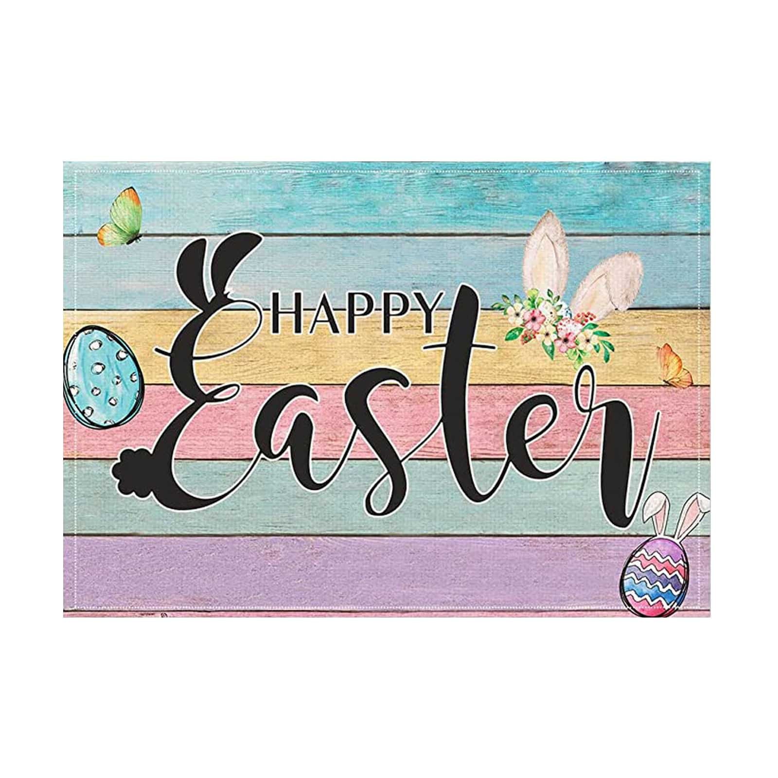 HZLPFO Easter Placemats,Bunny Table Mats Washable Place Mats Reusable ...