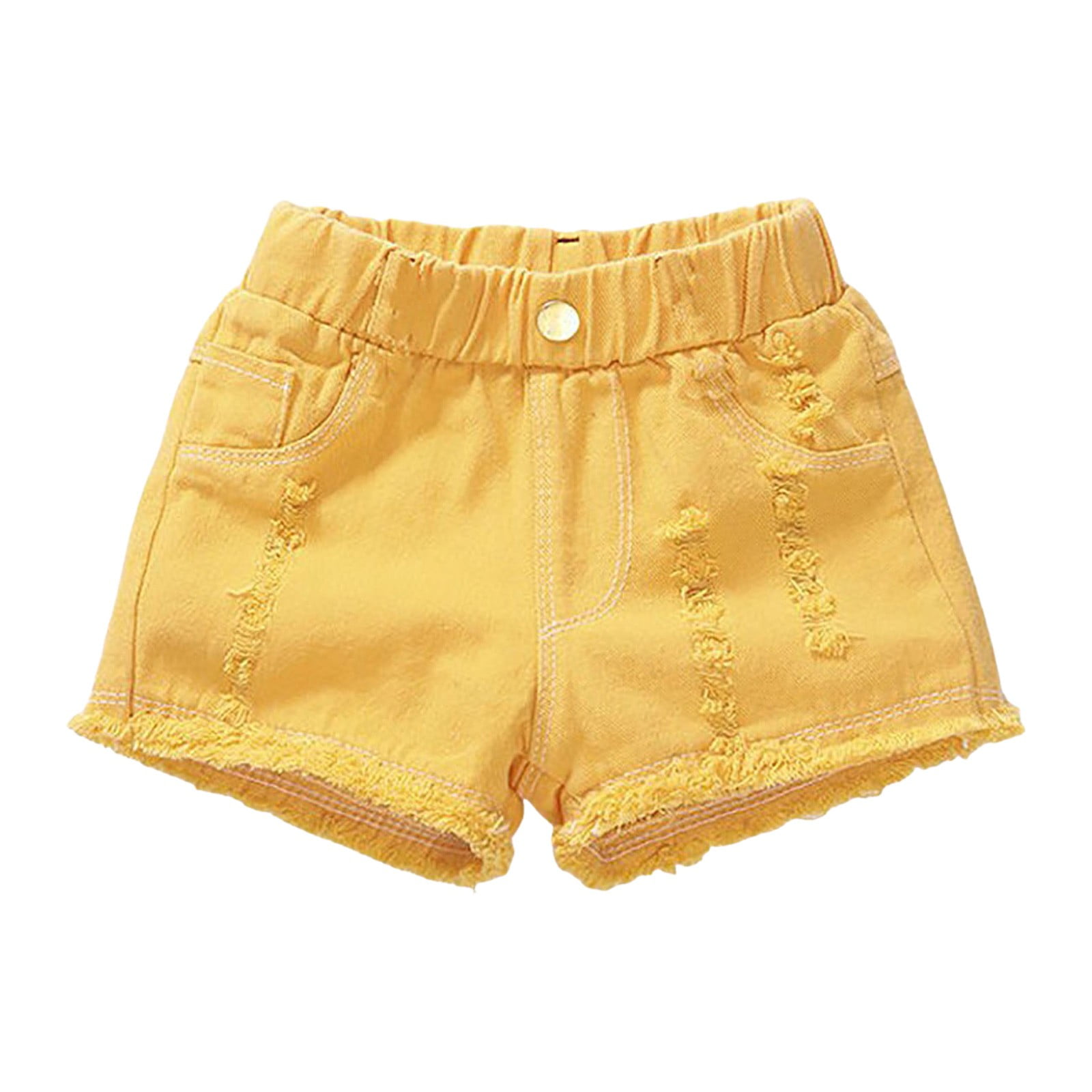 HZLPFO Girls' Stretchy Shorts Adorable Denim Shorts for Little Girls,7 ...