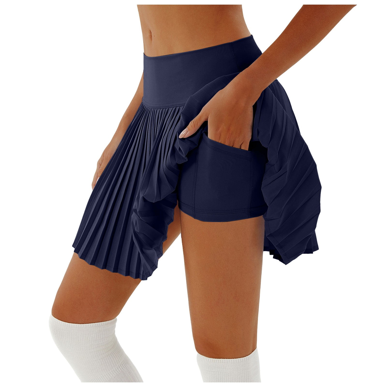 HZLPFO Women’s Skirt Pleated Skirt A-Line Short Mini Basic Skirt School Uniform Cheerleader ...