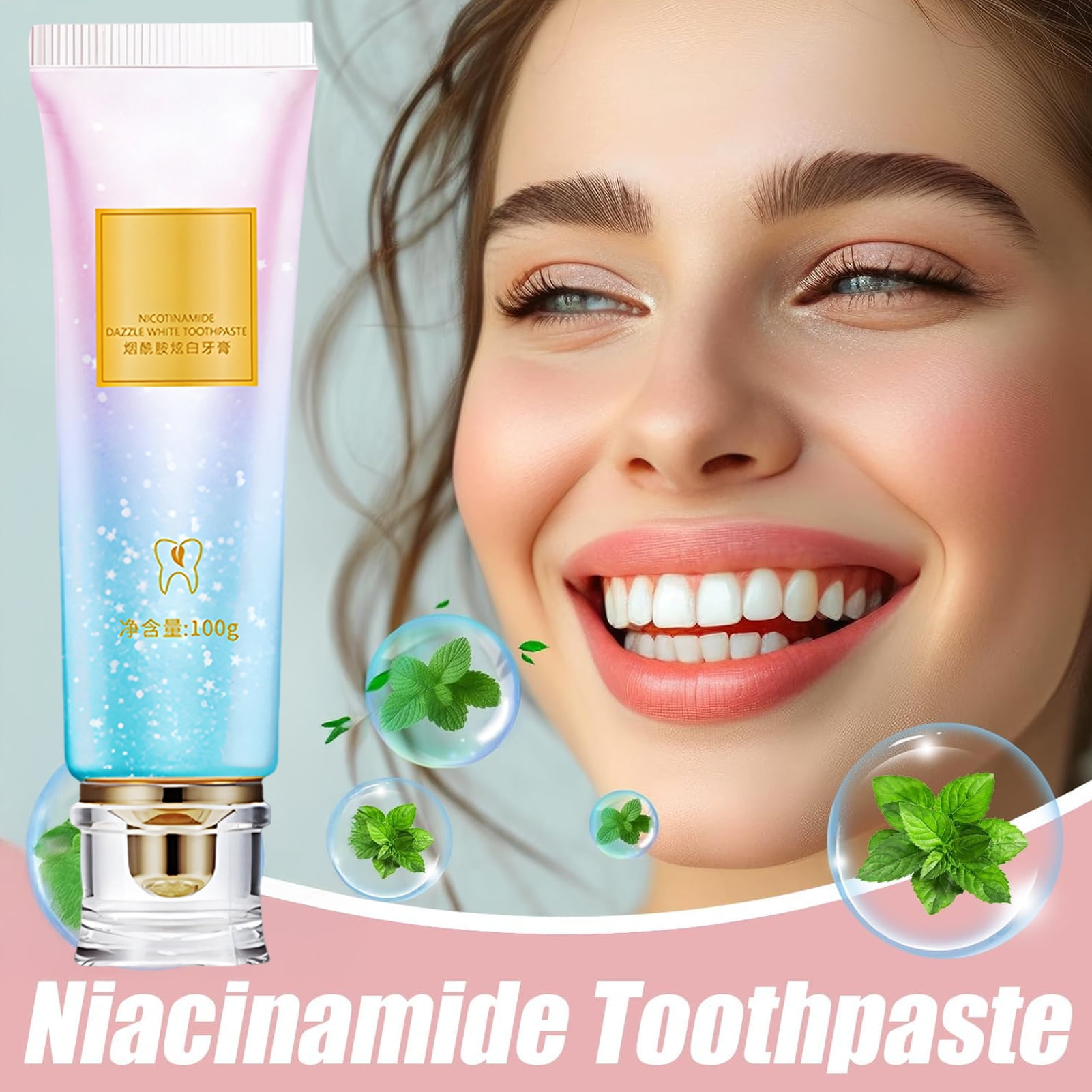 HZLXW 1/2/3Pcs 100G Nicotinamide Whitening Toothpaste Natural Mints ...