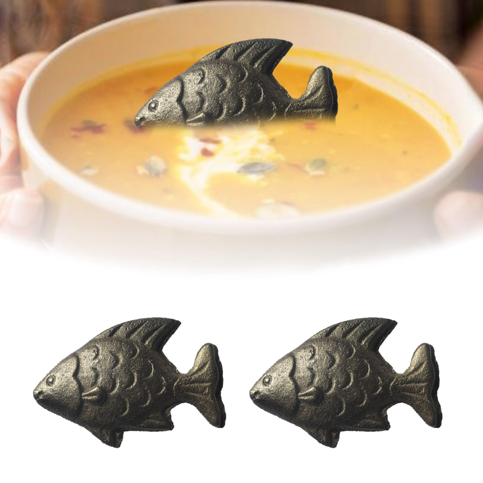 HZLXW 1/2/3Pcs Cast Iron Fish Cooking Tool Add Natural Sources of Iron ...