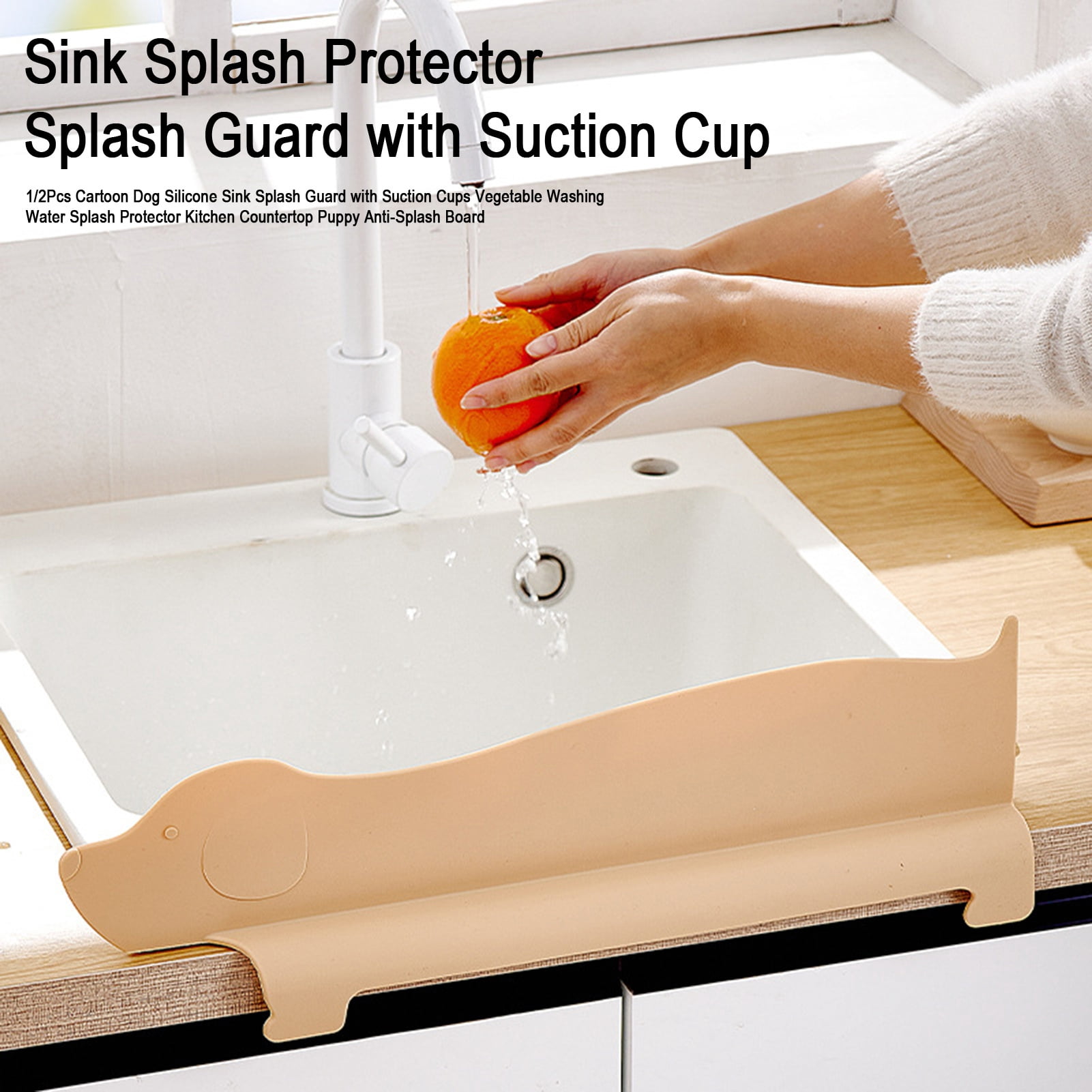 HZLXW 1/2Pcs Cartoon Dog Silicone Sink Splash Guard with Suction Cups ...