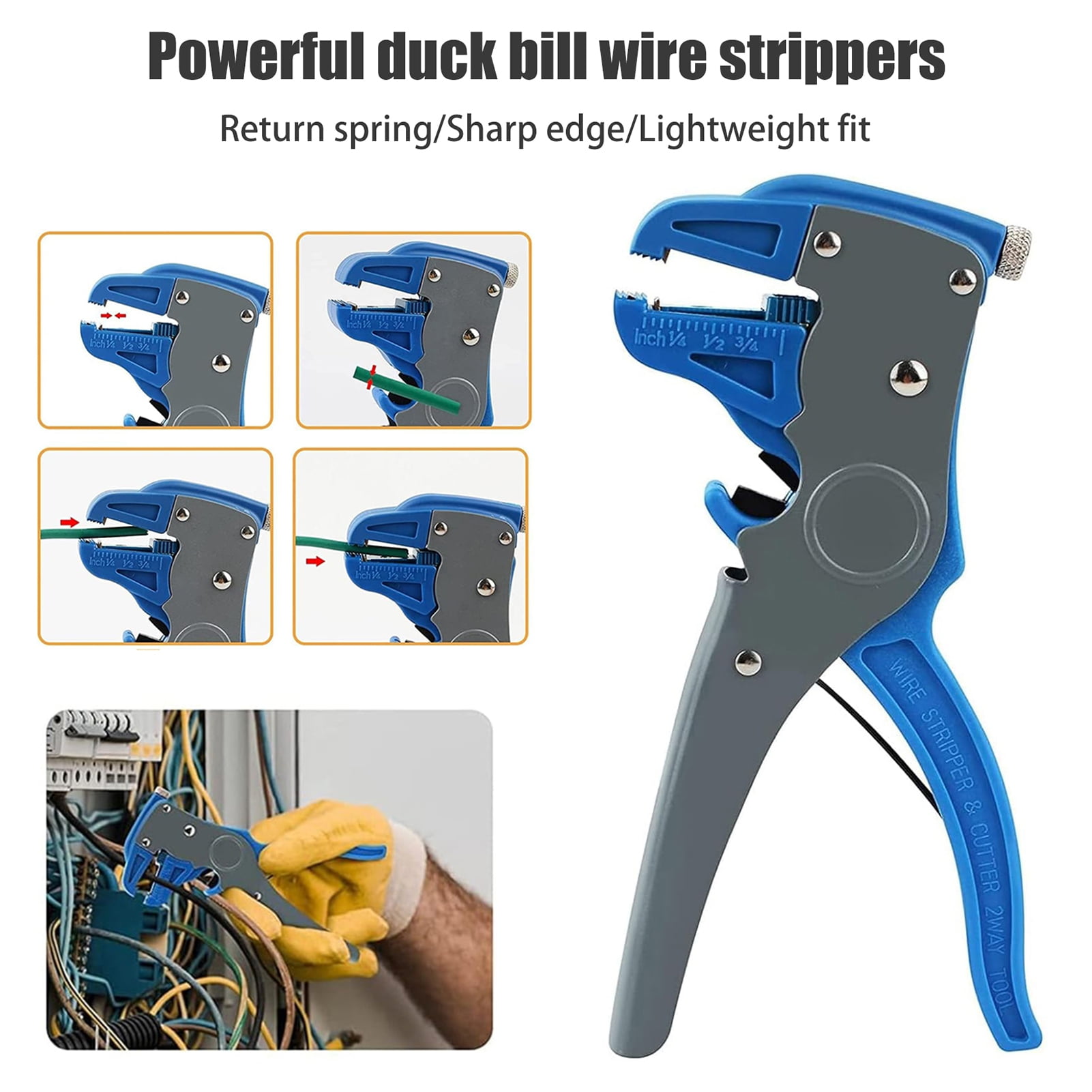 HZLXW 1/3 Pcs Automatic Wire Stripper And Cutter Tool Quick Stirp Anti ...