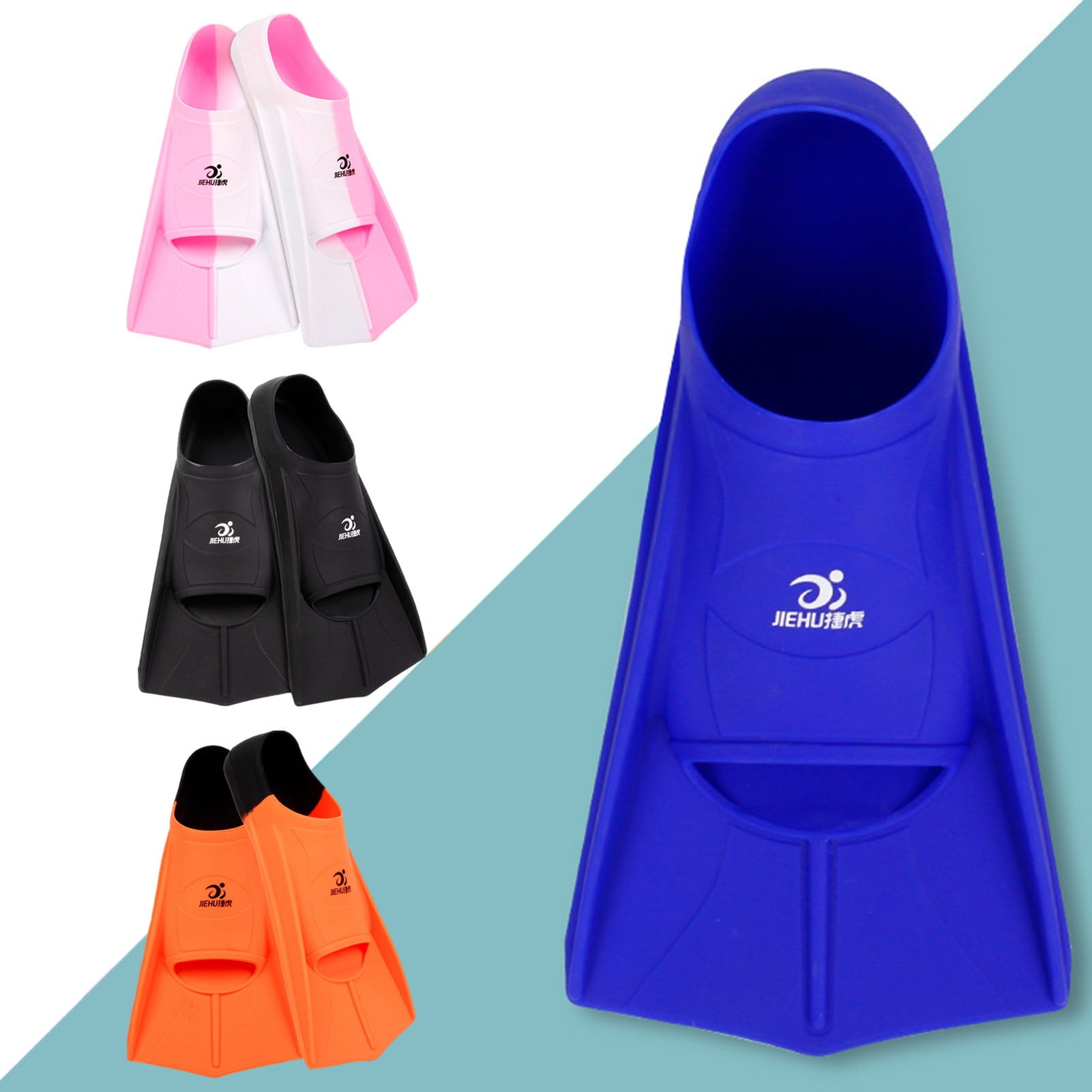 HZLXW 1 Pair Swim Training Fins Short Blade Floating Flippers Soft ...