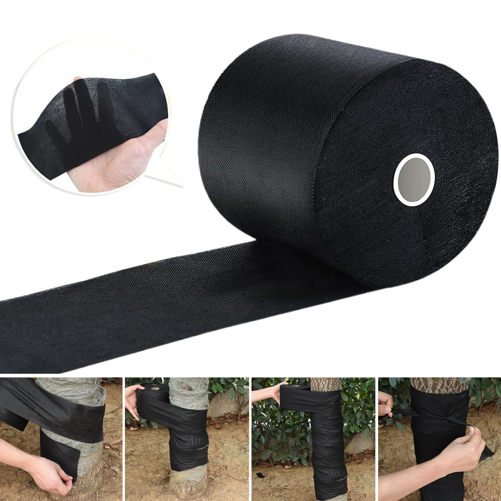 HZLXW 1 Roll Tree Trunk Wrap Black Tree Trunk Winter Protection Bandage ...