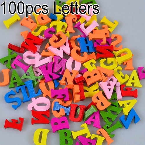 HZLXW 100Pcs Colorful Letters Numbers Wooden Flatback Embellishments ...