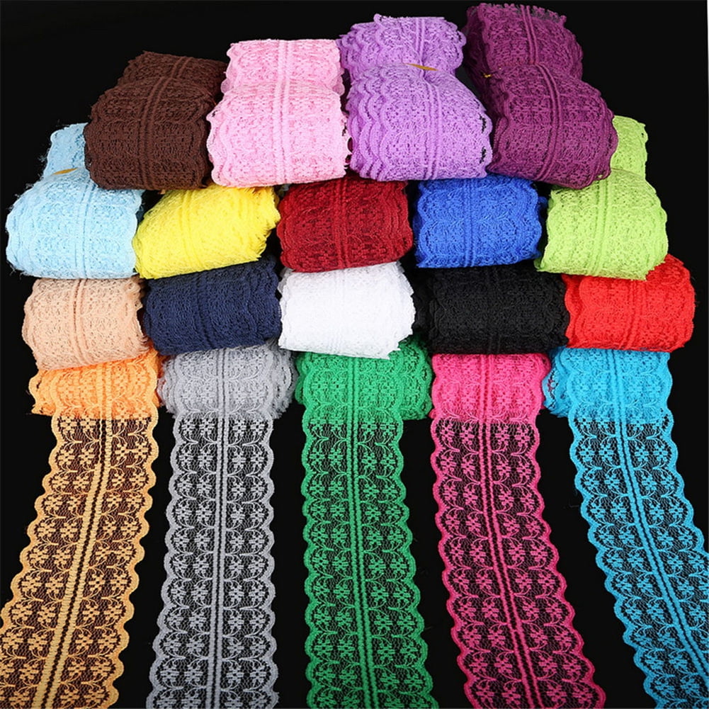 HZLXW 10m Embroidered Lace Trim Ribbon Band Clothes Handicraft DIY ...