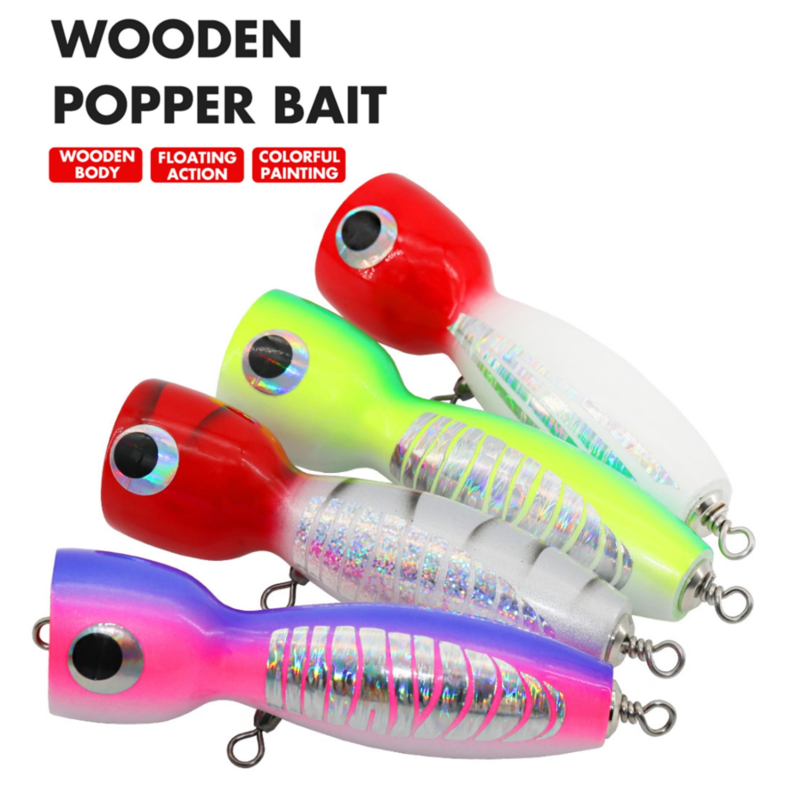 HZLXW 17cm/80g Oversize Bowl Mouth Colorful Painting Lure Bait 3D Big ...